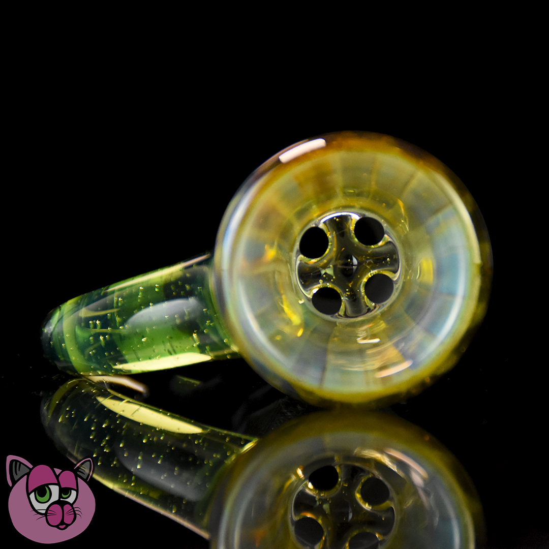 Welch Glass 4-Hole Slide - Mystery Adventurine/UV Lime 18mm (UV ...